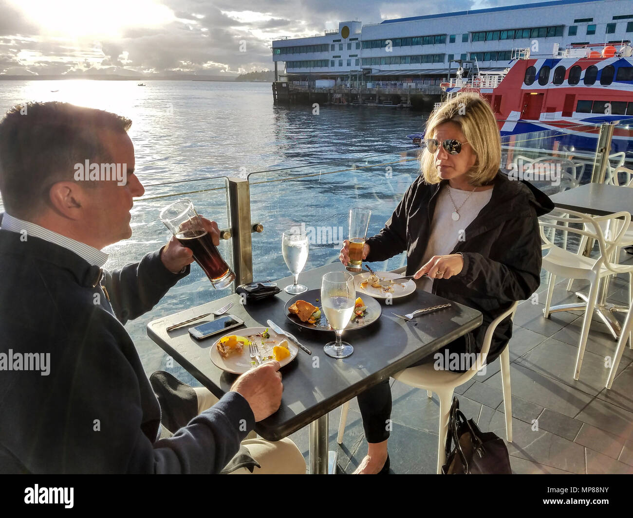 Dinner on the back deck of Seattle's Edgewater hotel, Six Seven ...