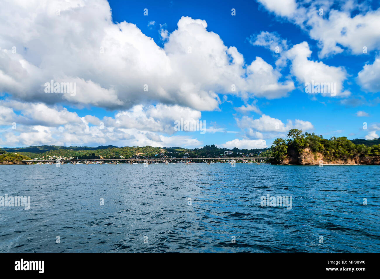 View of Samana bay and bridge, Dominican Republic Stock Photo - Alamy
