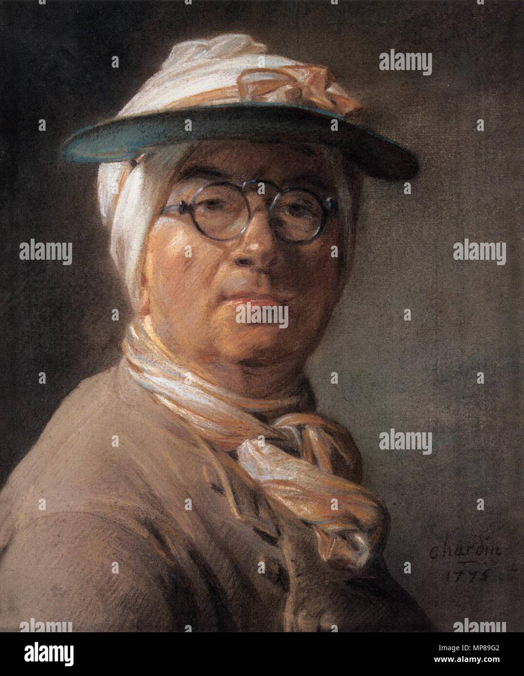 711 Jean Siméon Chardin - Self-Portrait with an Eyeshade - WGA04787 ...