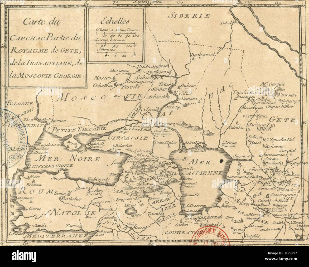 713 Jean-Baptiste Nolin. Carte du Capchac, partie du royaume de Gete ...