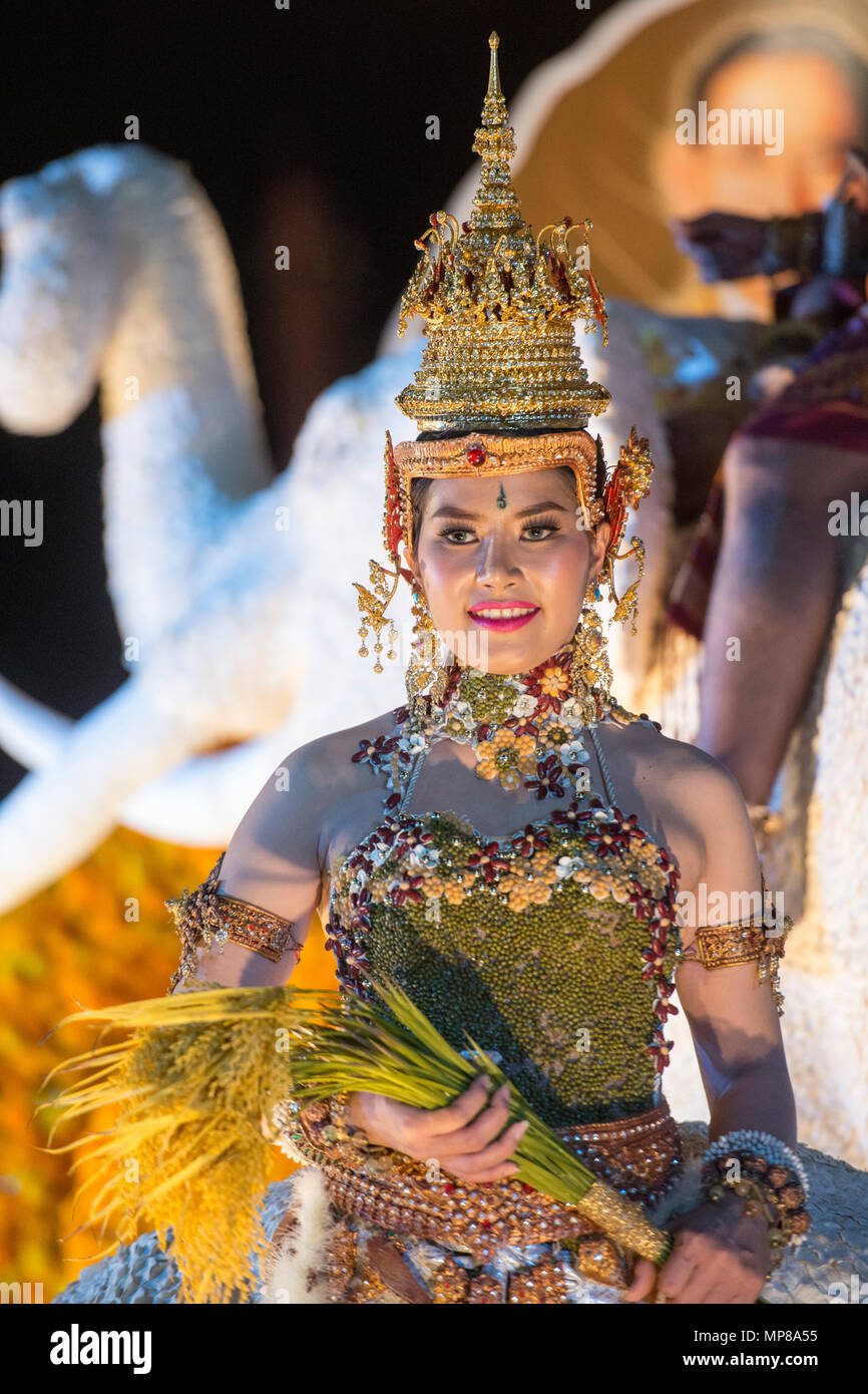 traditional thai Dance at the traditional Elephant Round Up Festival in ...