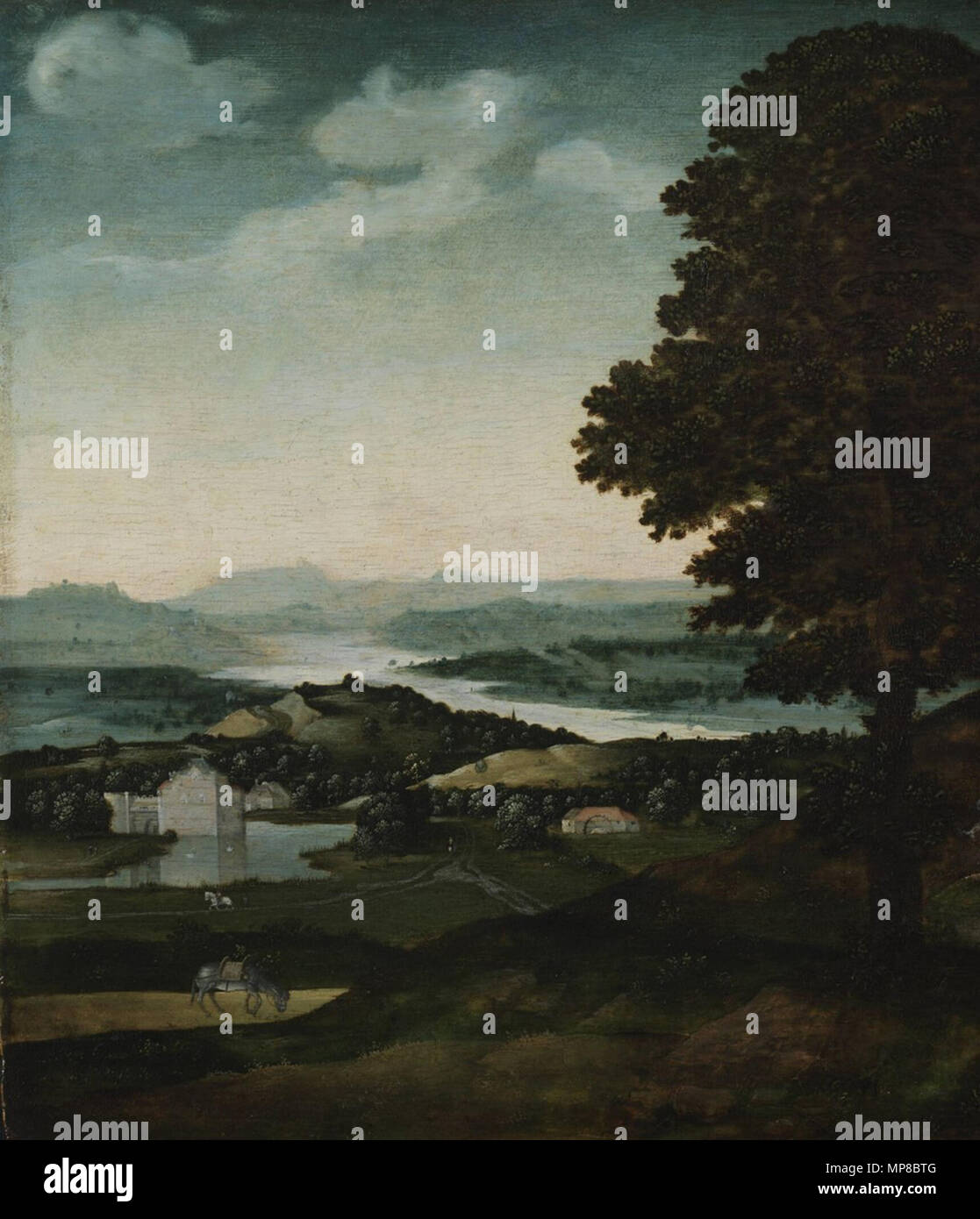 Landscape with Grazing Donkey. Fragment of a ‘Rest on the Flight into Egypt’. between 1500 and ...