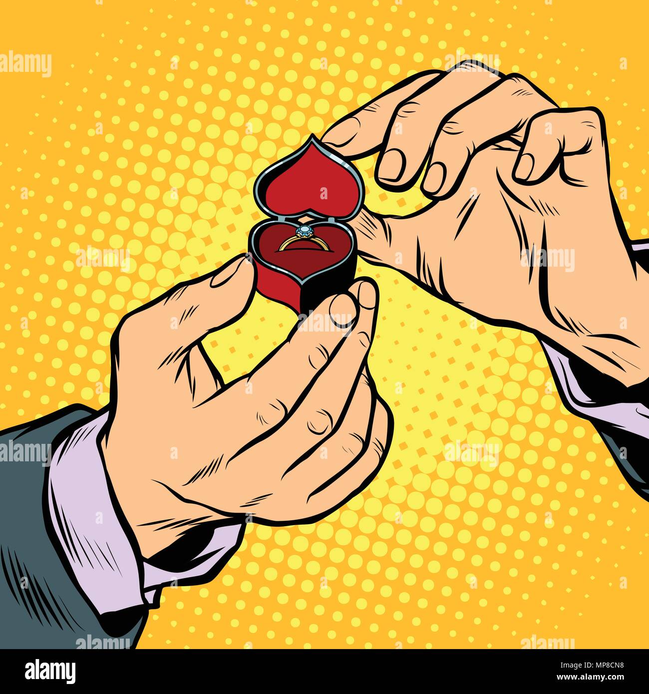 Marry engagement ring box Stock Vector Images - Alamy