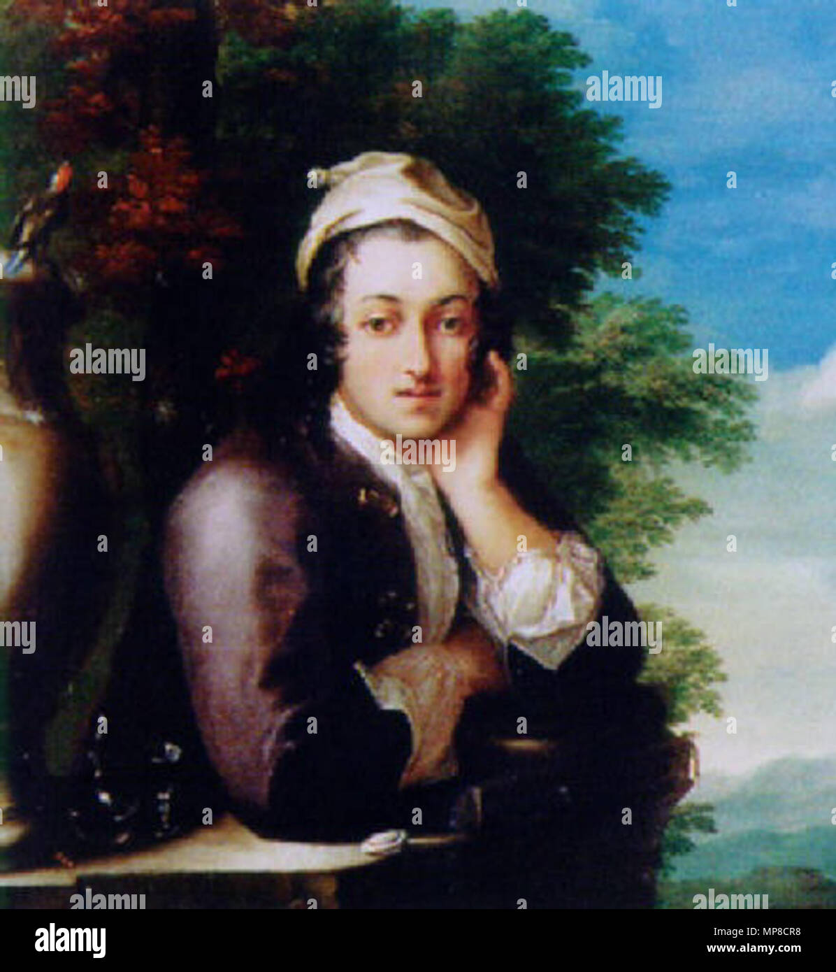 . English: Portrait of a young man with cap . 1728. Johann Friedrich ...