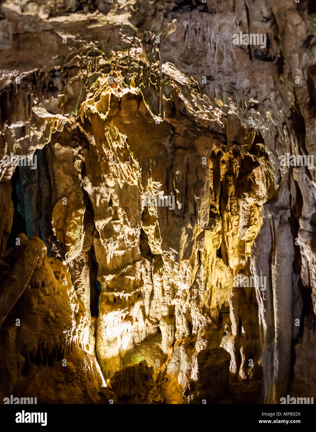 Stalagmite and stalactite, Resava cave largest cave systems in Serbia ...