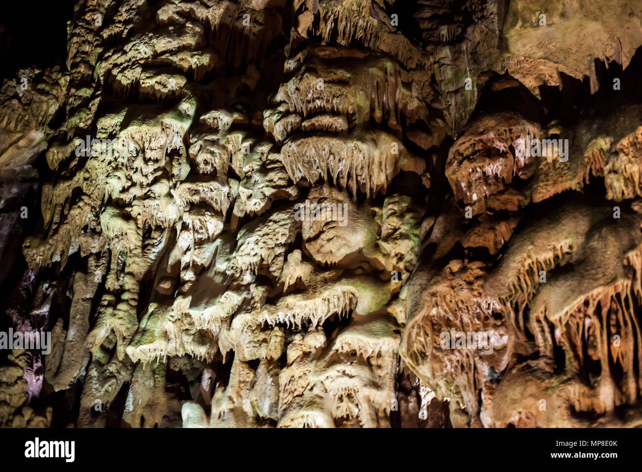 Stalagmite and stalactite, Resava cave largest cave systems in Serbia ...