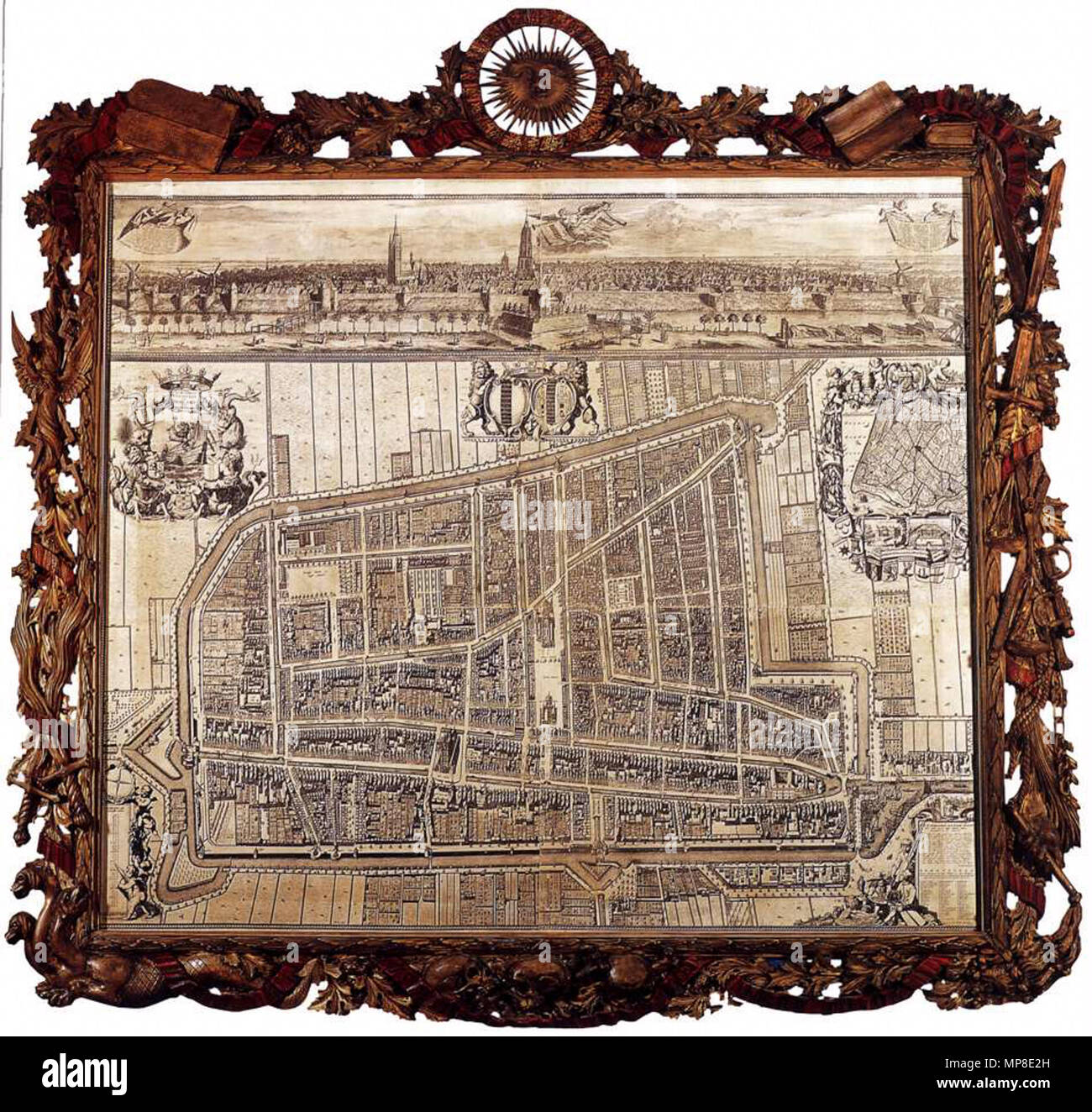 English: Map and Profile of Delft 1729 (original version 1678). 729 ...