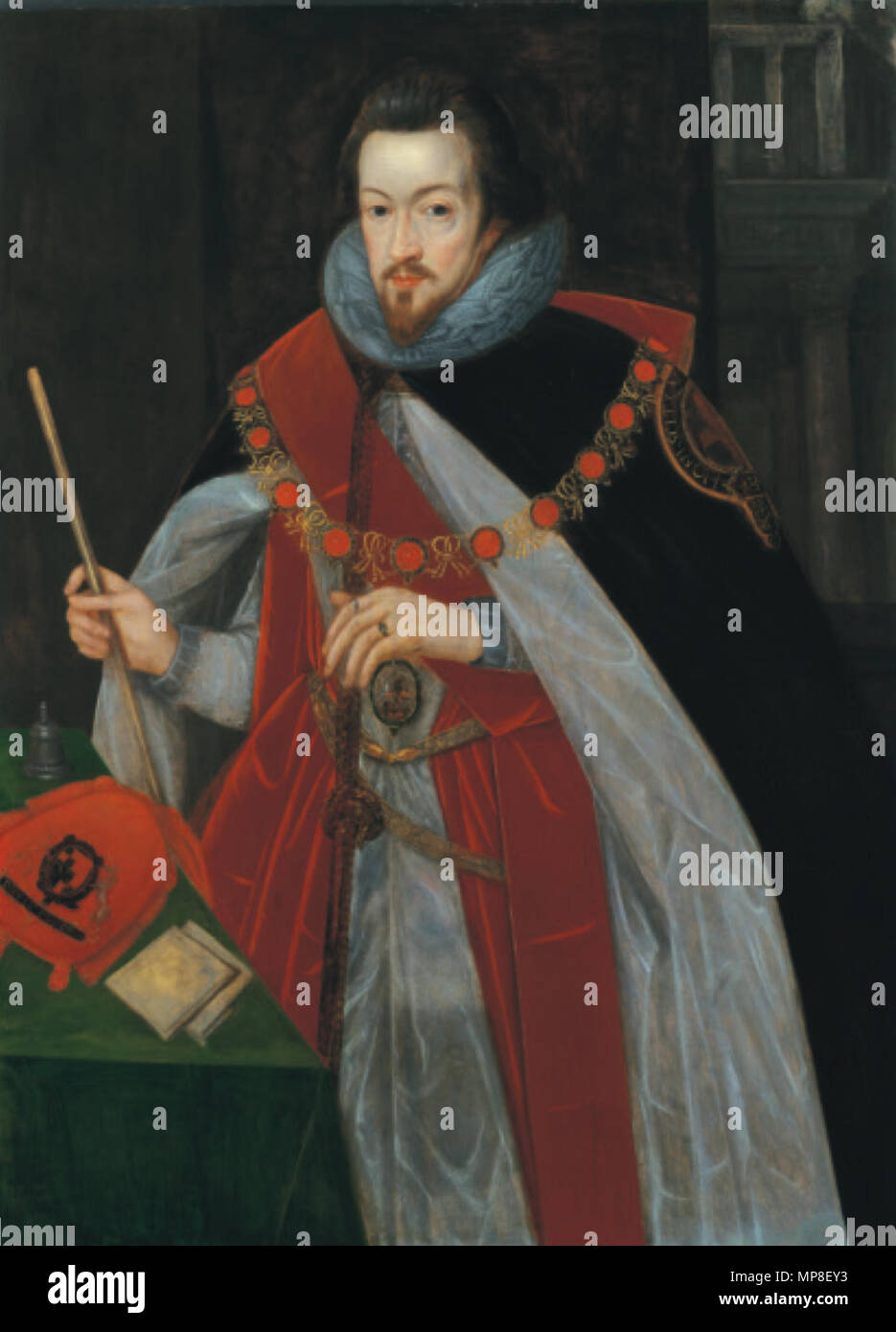 . Portrait of Robert Cecil, 1st Earl of Salisbury (c.1563-1612) in the ...