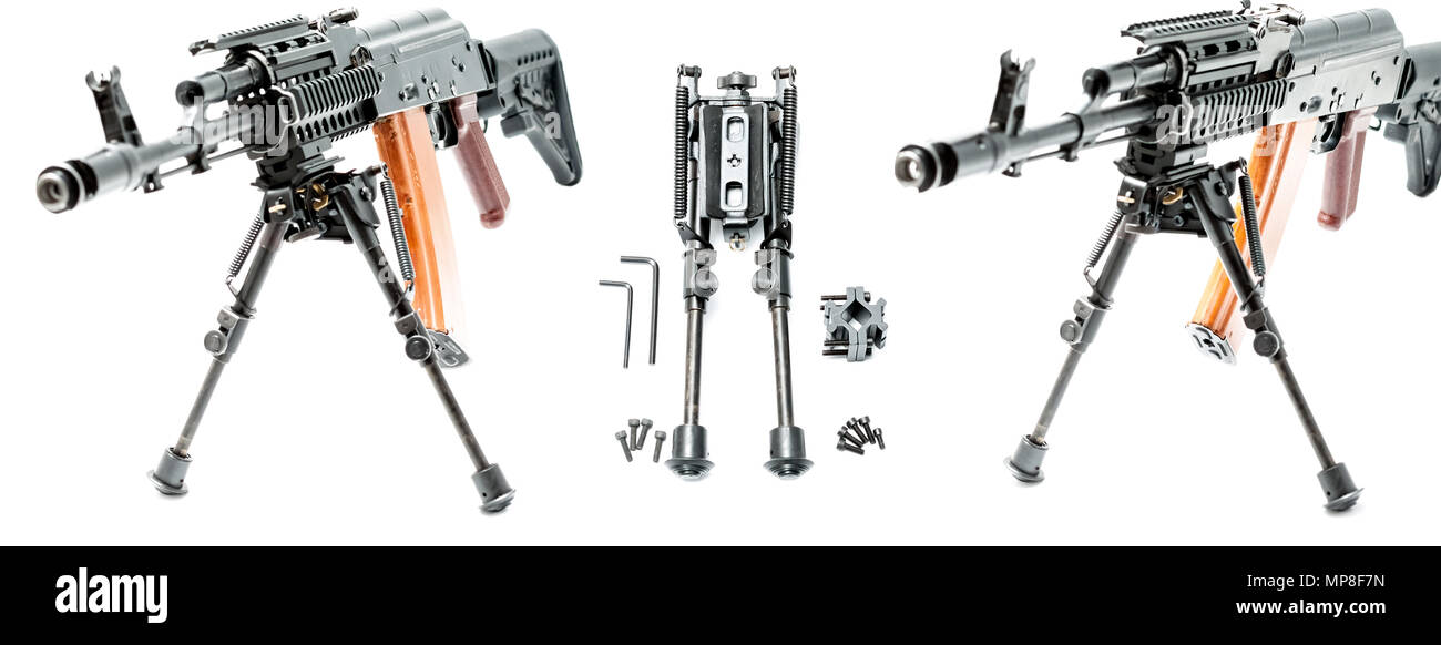 Weapon bipod. AK-47 machine gun on bipod Stock Photo - Alamy
