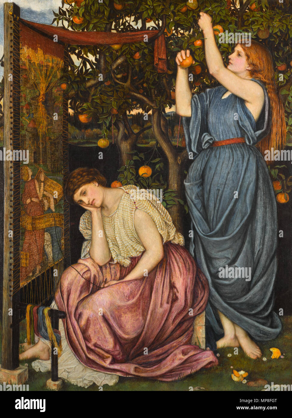 English: Penelope . English: Penelope at her tapestry loom with a ...