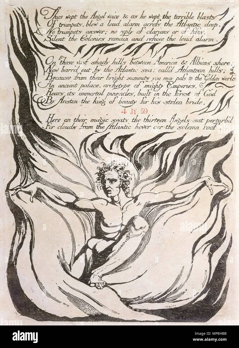 . English: William Blake America f p12 100 America a Prophecy, copy F ...