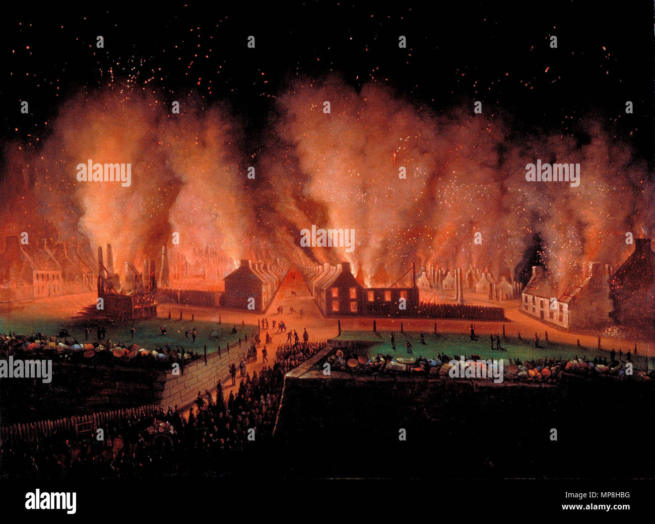 742 Joseph Légaré - L’Incendie du quartier Saint Jean à Québec, vu vers ...