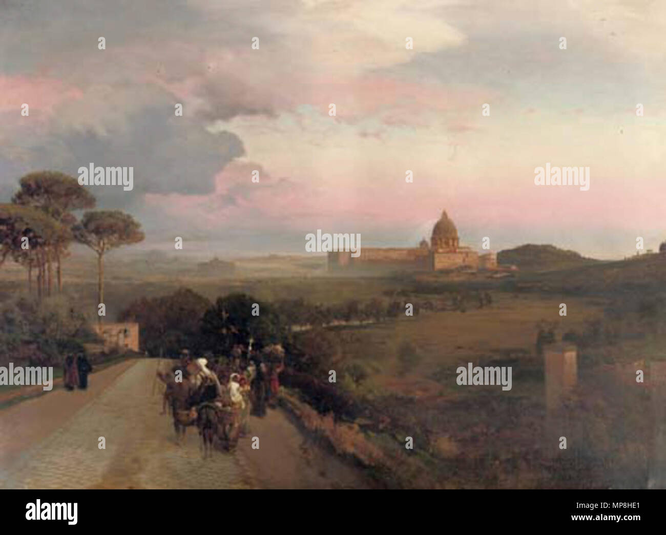 Pilgrims on the Via Cassia, Rome 1883. 948 Oswald Achenbach - Pilgrims ...