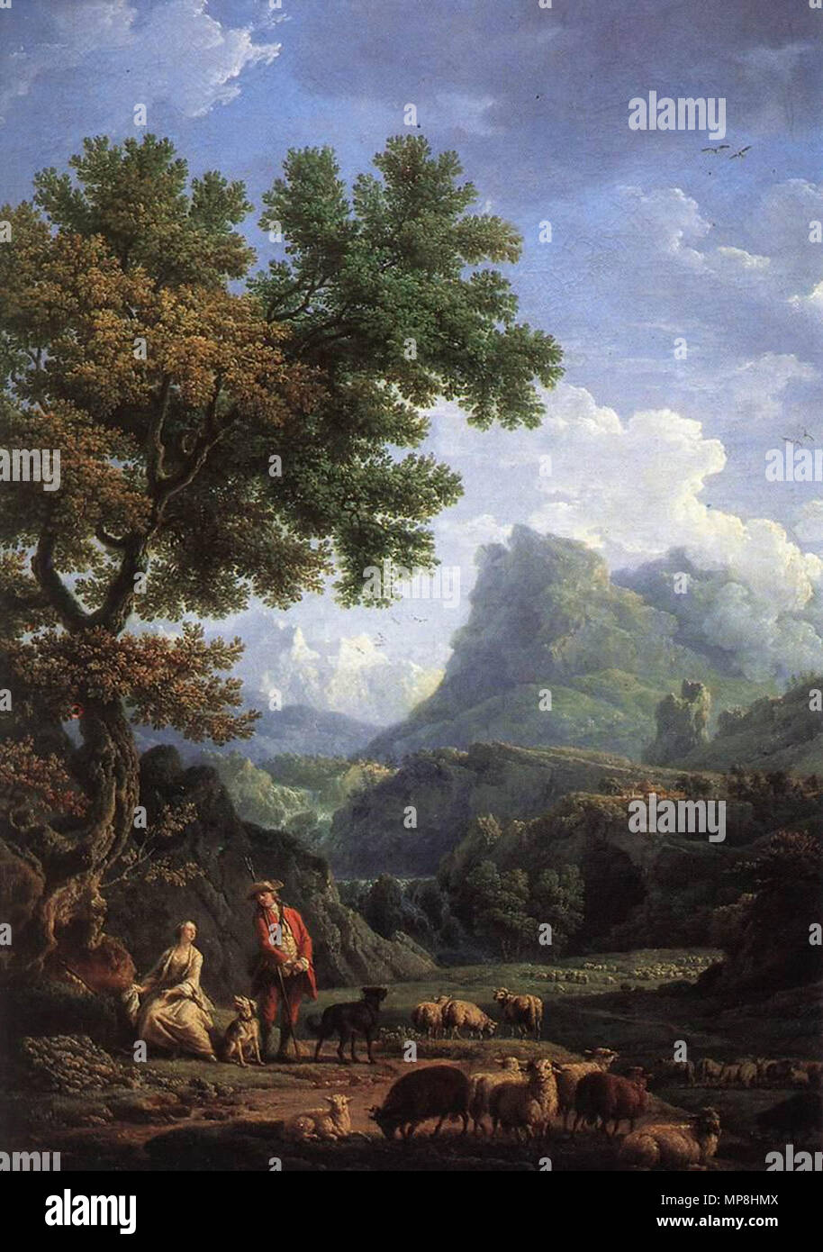 English: Shepherd in the Alps second half of 18th century. 743 Joseph ...