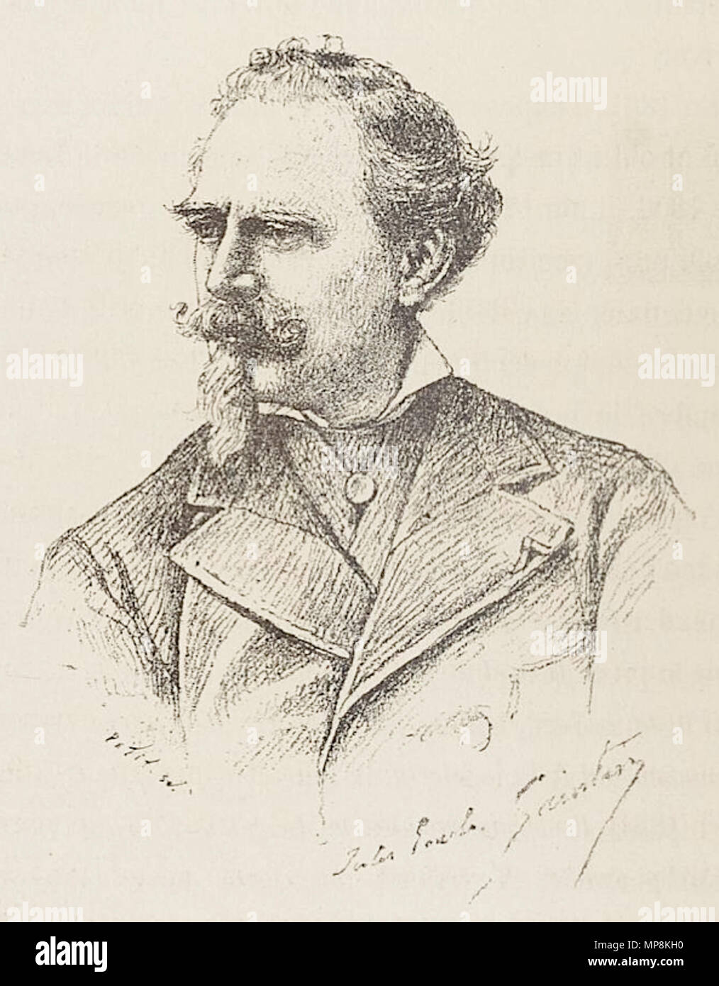 . English: Selfportrait of Saintin, sketch. 1883. Jules Émile Saintin ...
