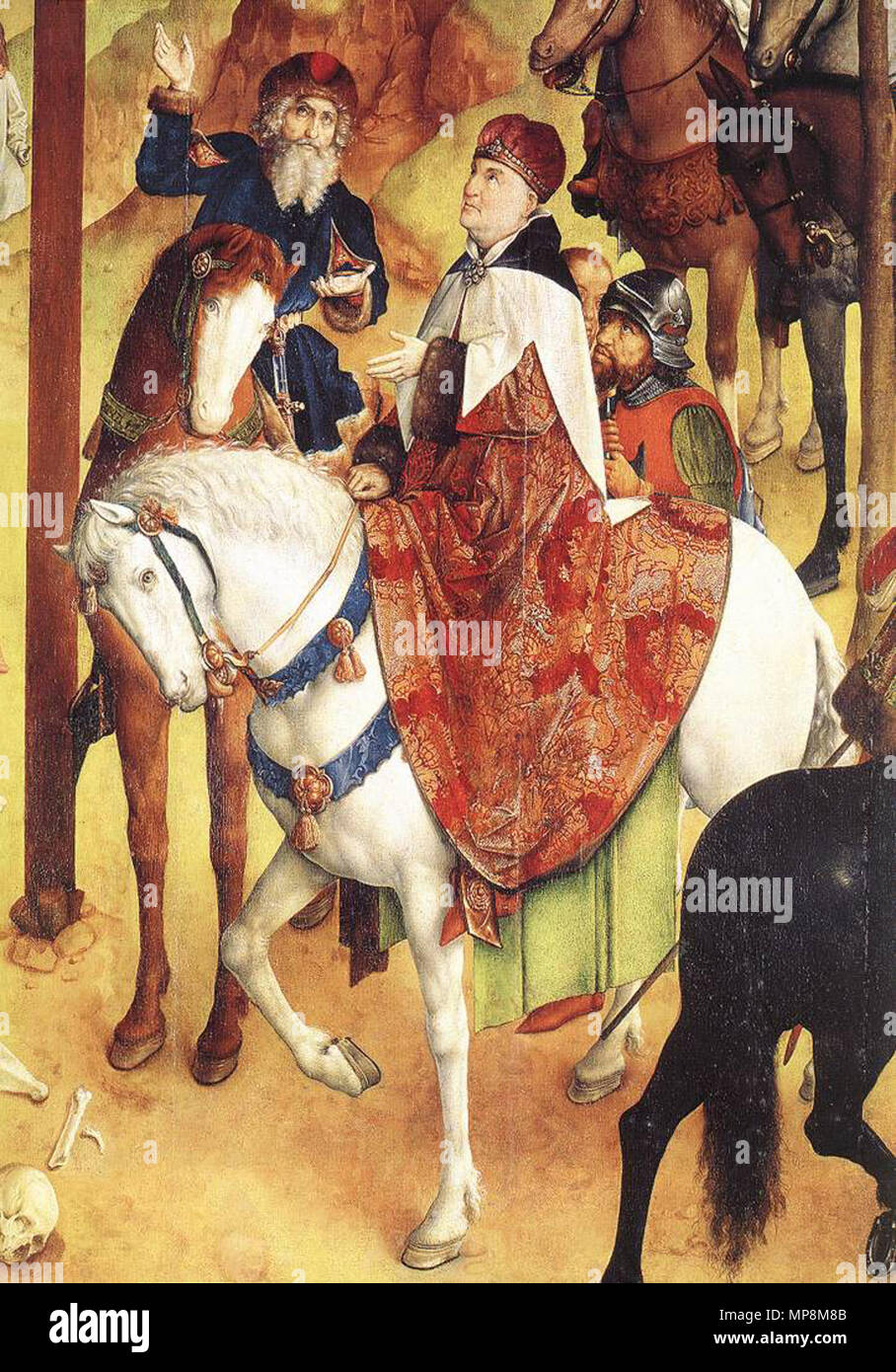 English: Calvary Triptych (detail) between 1465 and 1468. 753 Justus van Gent - Calvary Triptych ...