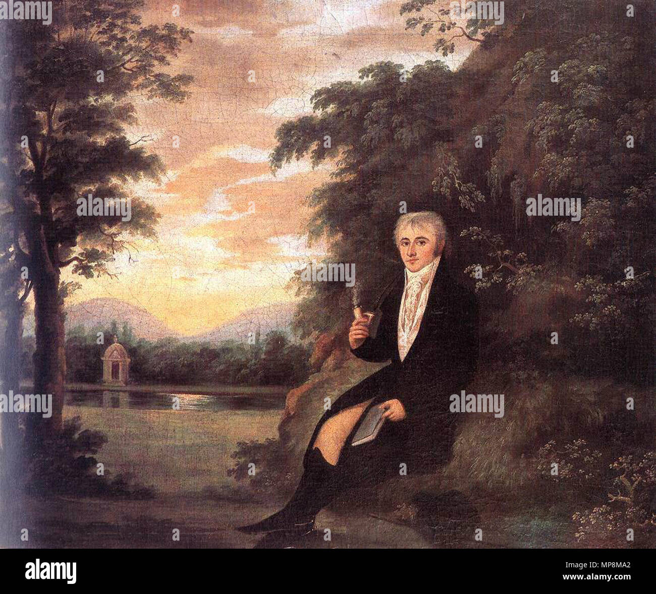 754 János Rombauer - Young Man in a Landscape - WGA20015 Stock Photo ...