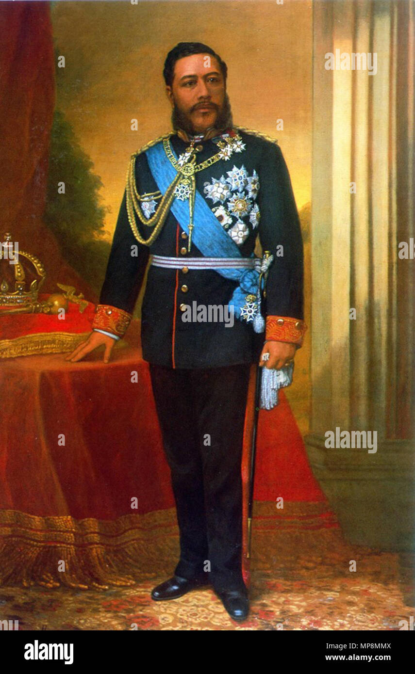 . Español: Retrato oficial del rey David Kalakaua de los archivos del ...