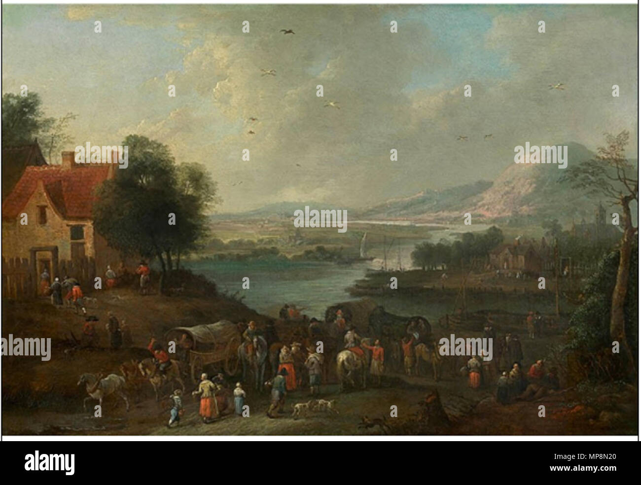 . English: Karel Breydel, Landscape with figures, oil on canvas, 29 x ...