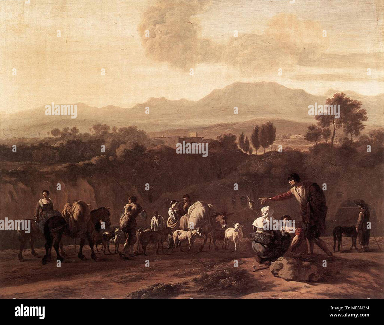 English: Landscape in the Roman Campagna 1675. 757 Karel Dujardin ...