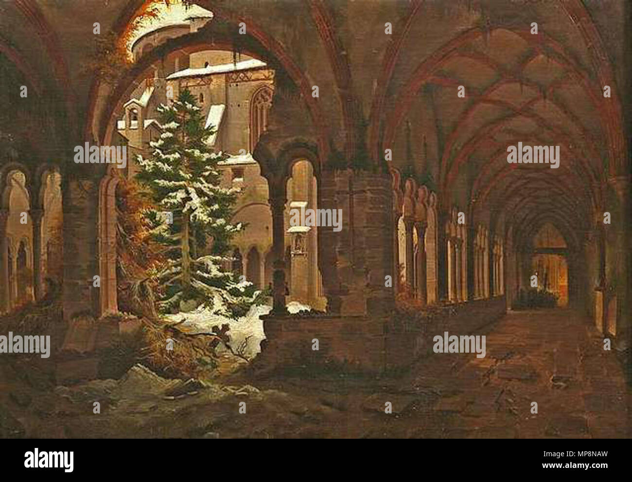 Cloister of an old monastery in winter . 758 Karl Eduard Biermann ...
