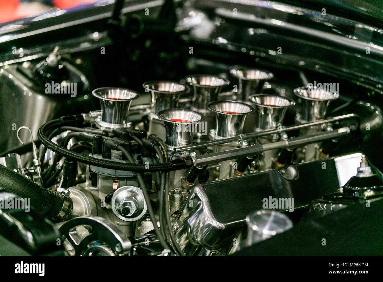 Powerful performance car engine Stock Photo - Alamy