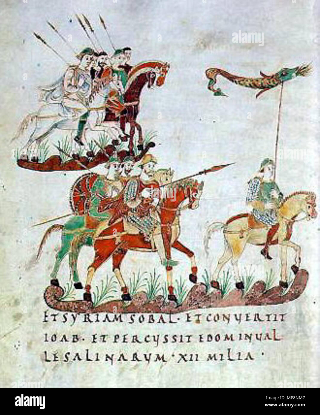 . English: Joab leading the Hebrew cavalry against the Syrians ...