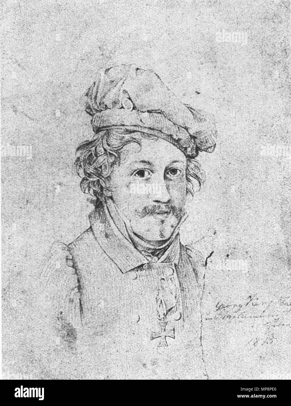 Self-portrait 1815. 763 Kersting - Selbstbildnis mit Eisernem Kreuz ...