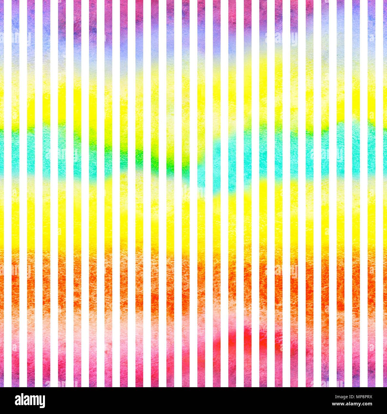 Seamless watercolour spring pattern with vertical white stripes Stock ...