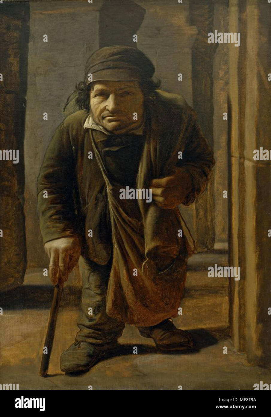 . Dansk: Portræt af en kludesamler. Den romerske dværg Francesco ...