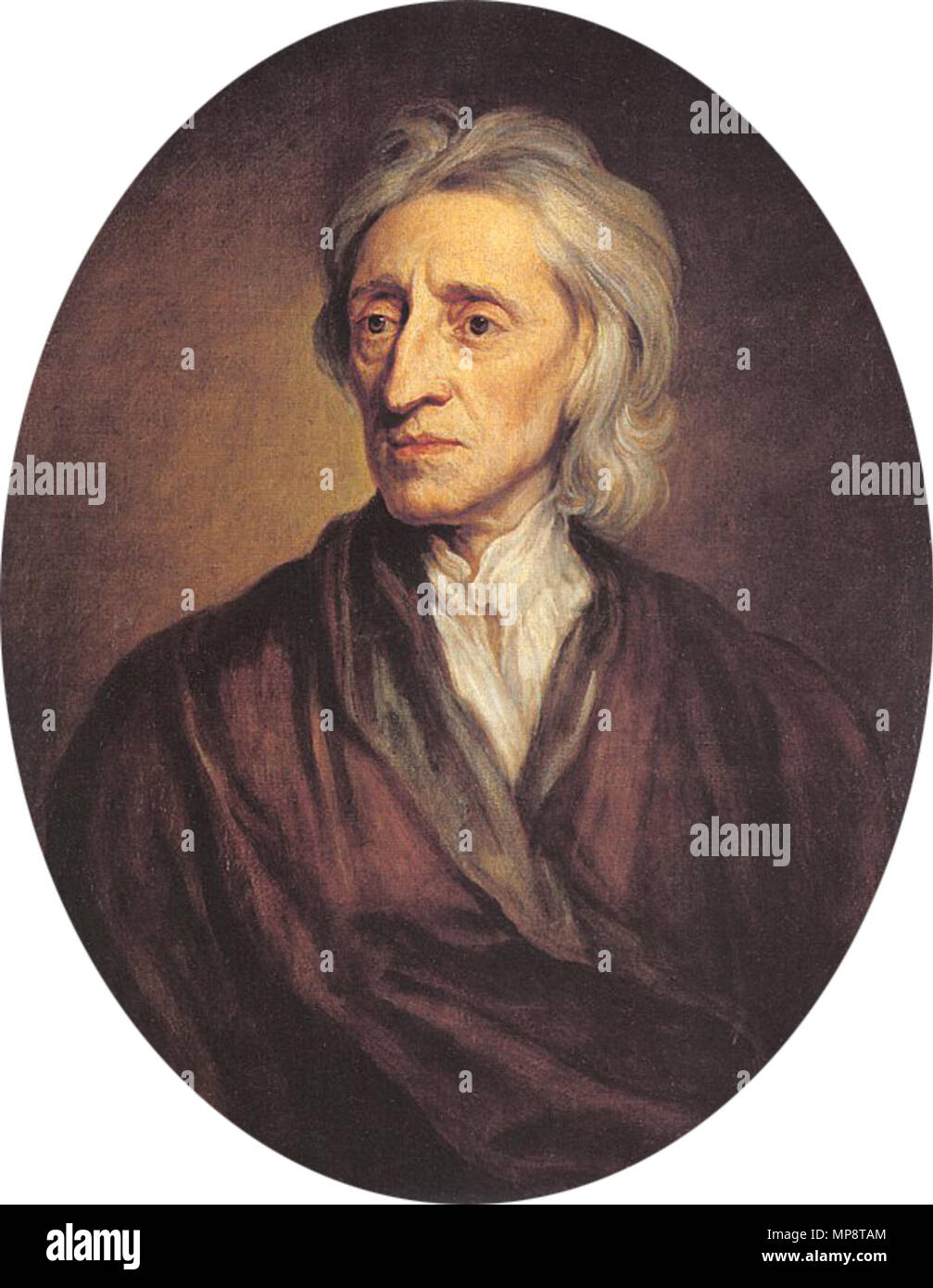 . Portrait of John Locke, by Sir Godfrey Kneller. Oil on canvas. 76x64 ...