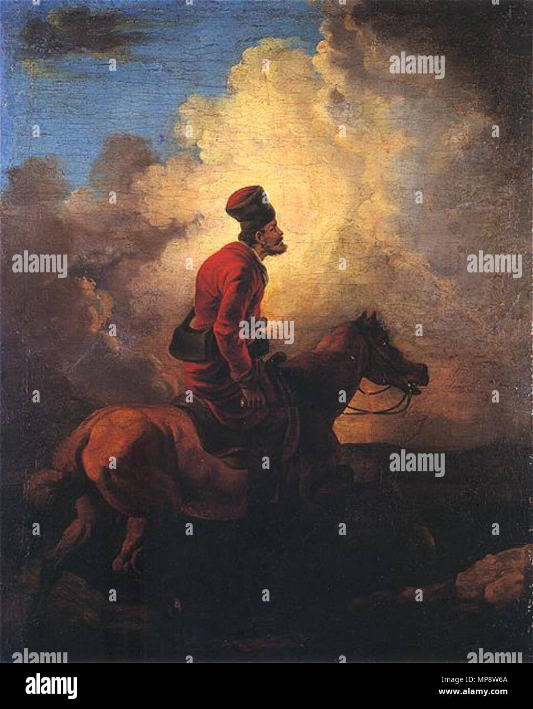 Don Cossack on horse. 1810-1820. 774 Kozak na koniu Stock Photo - Alamy