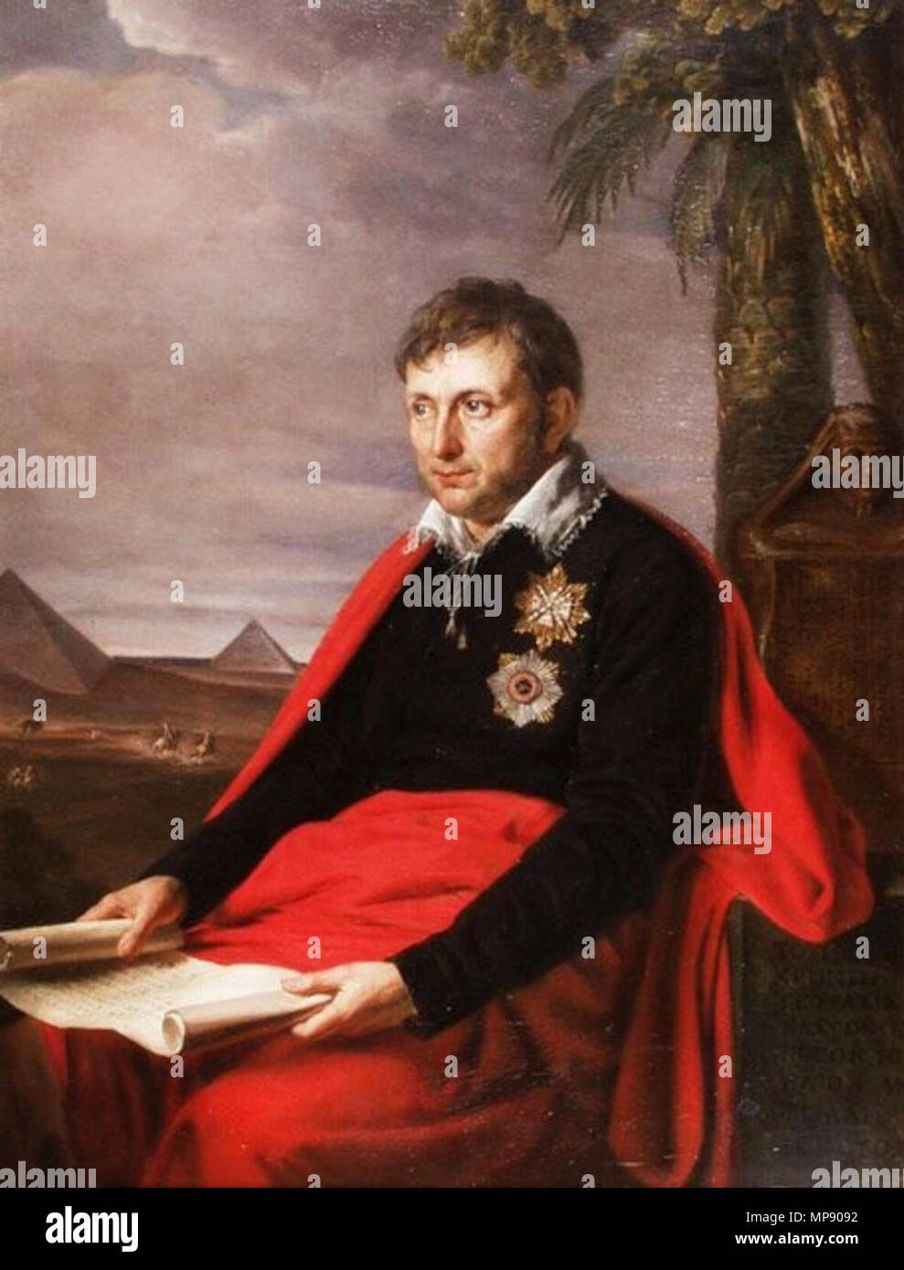 Polish: Jan Potocki z piramidami Jan Potocki with the Pyramides 1804 ...