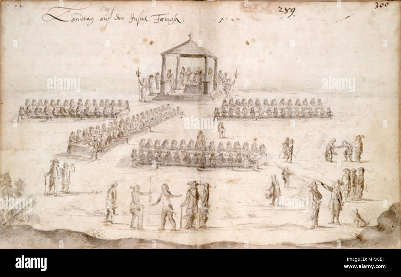 . English: Illustration of a Landdag meeting between Dutch colonial ...
