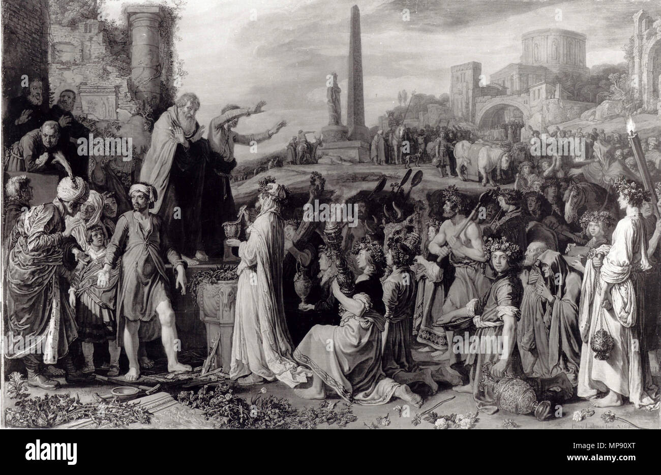 English: Sacrifice at Lystra. Polski: Ofiara w Listrze 1614. 793 Lastman Lystra Stock Photo - Alamy