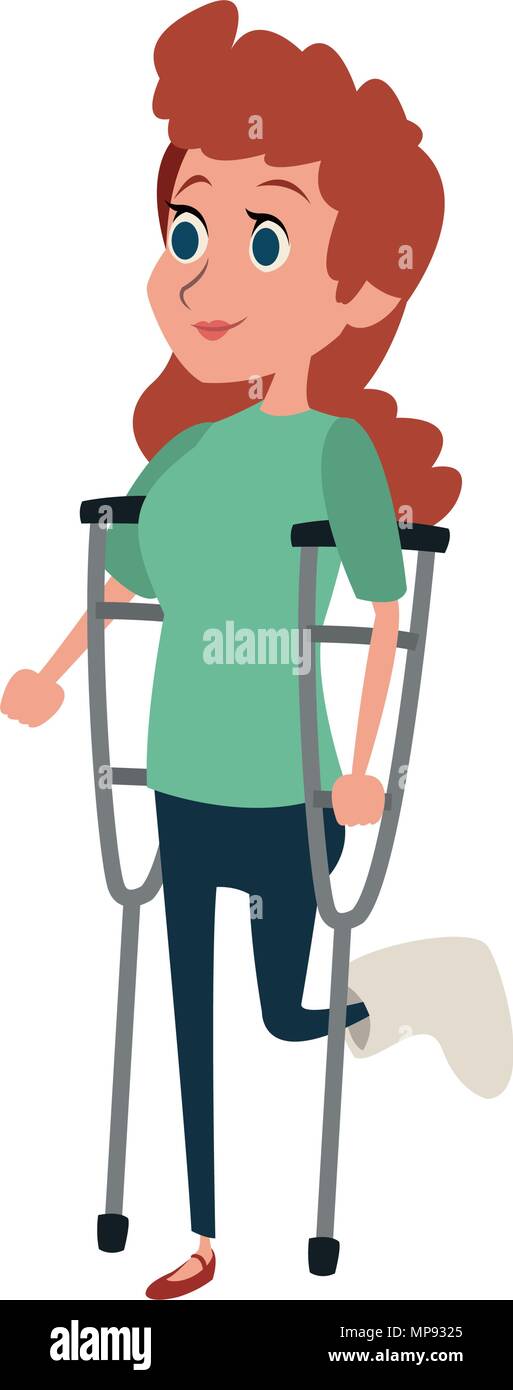 Injured foot crutches bandage Stock Vector Images - Alamy