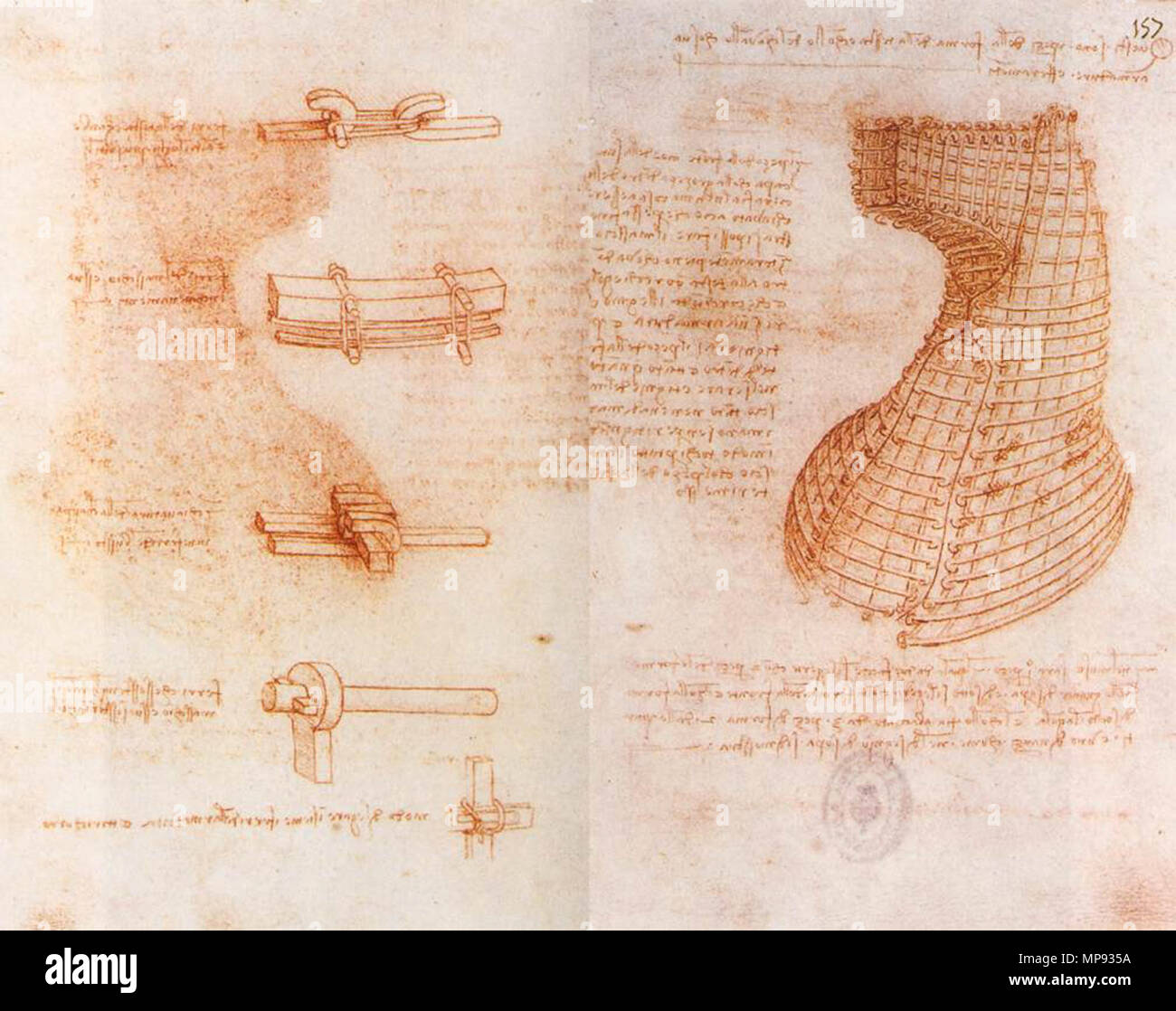 English: Double manuscript page on the Sforza monument circa 1493. 803 ...