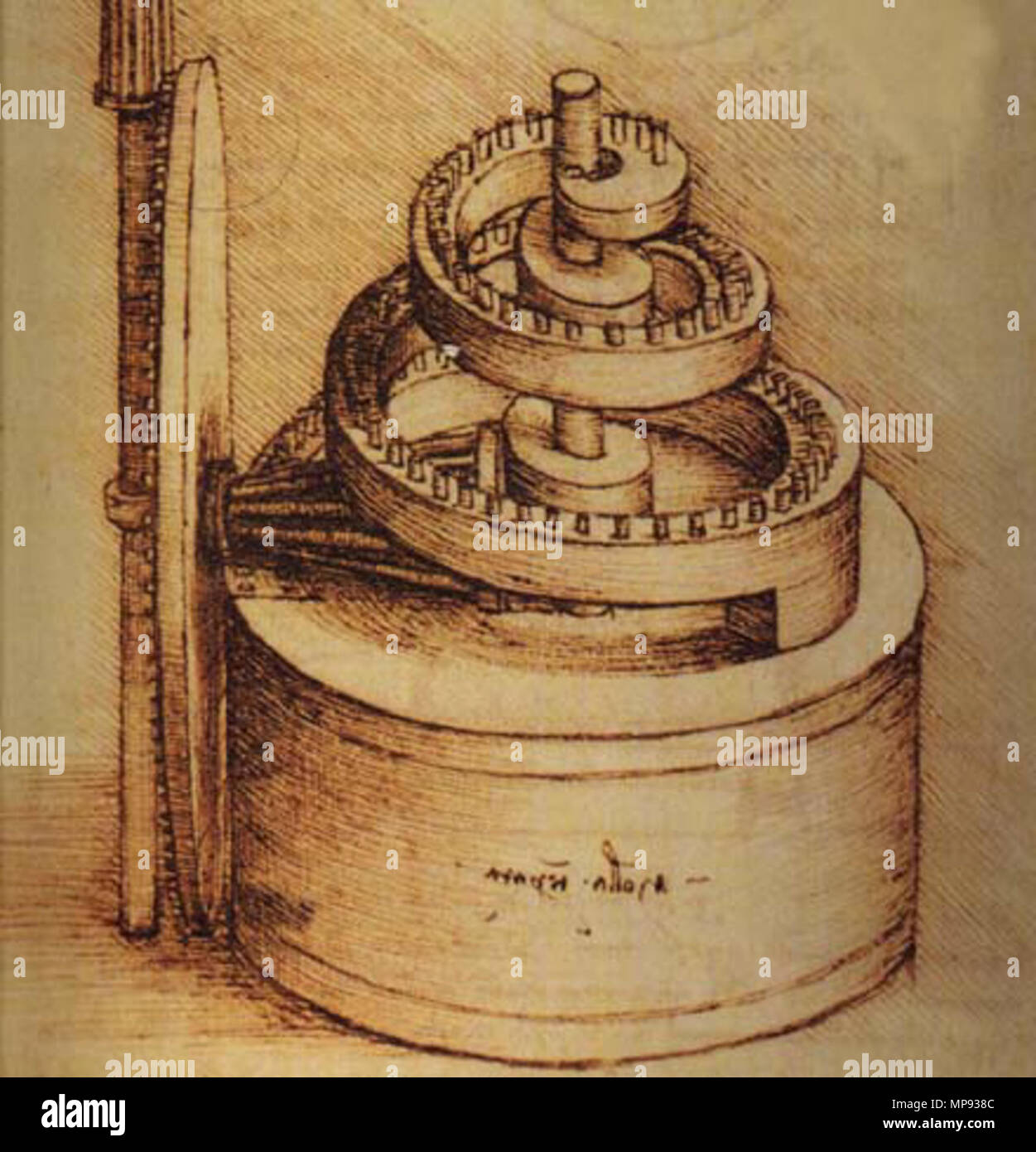 English: Spring Device second half of 15th century. 804 Leonardo da ...