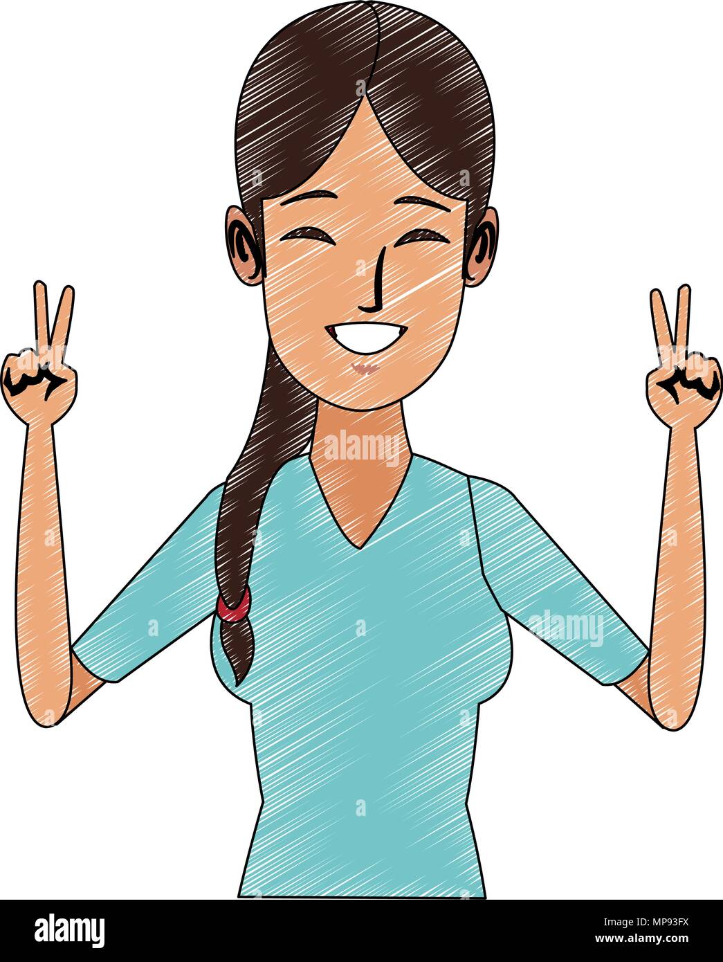 Young woman cartoon scribble Stock Vector Image & Art - Alamy