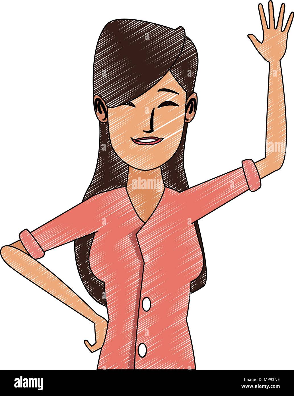 Young woman cartoon scribble Stock Vector Image & Art - Alamy