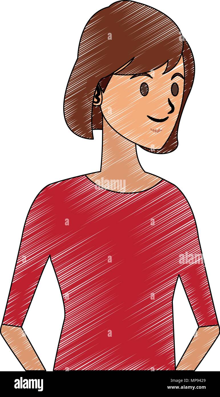 Young woman cartoon scribble Stock Vector Image & Art - Alamy