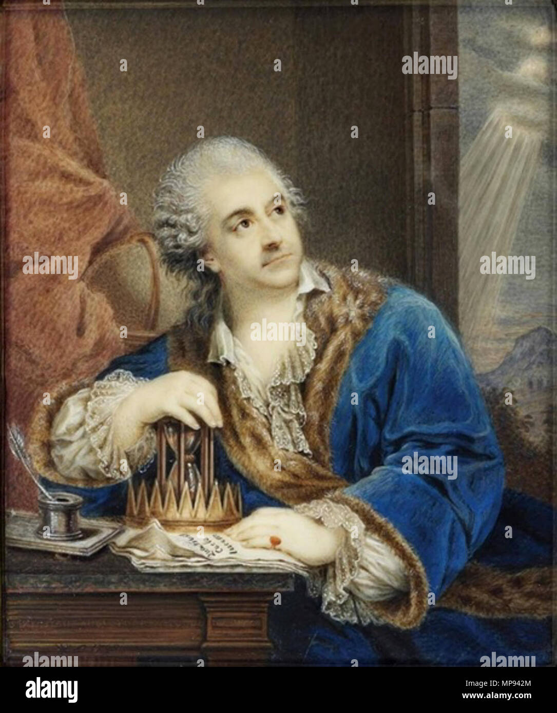 807 Lesseur - Portret Stanisława Augusta z klepsydrą Stock Photo - Alamy