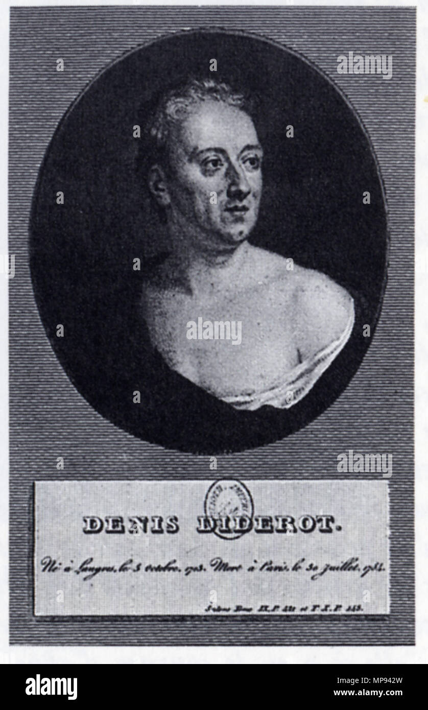 . Portrait de Denis Diderot d'après un tableau de Anna Dorothea ...