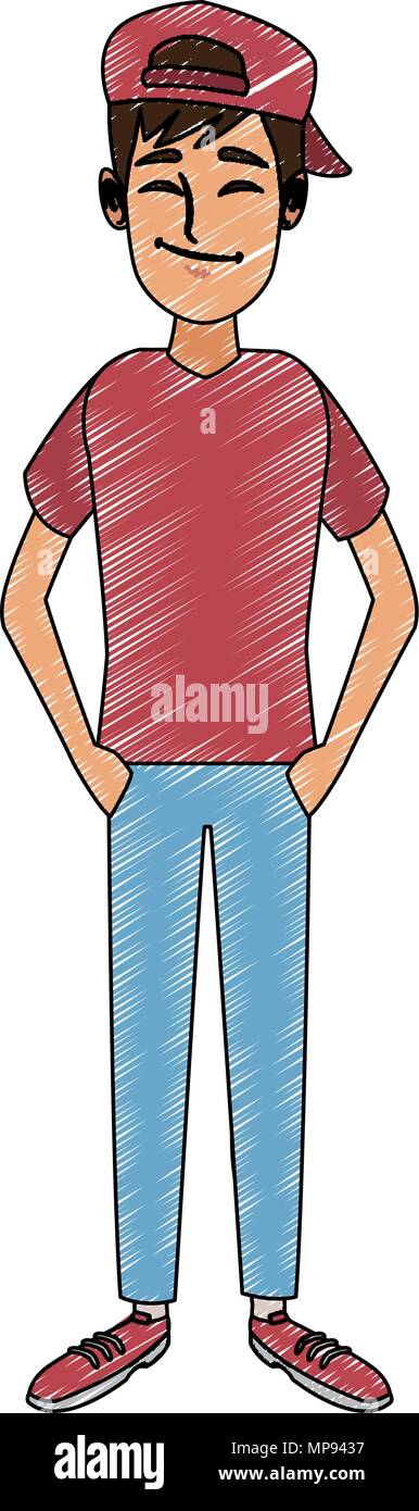Young man cartoon scribble Stock Vector Image & Art - Alamy