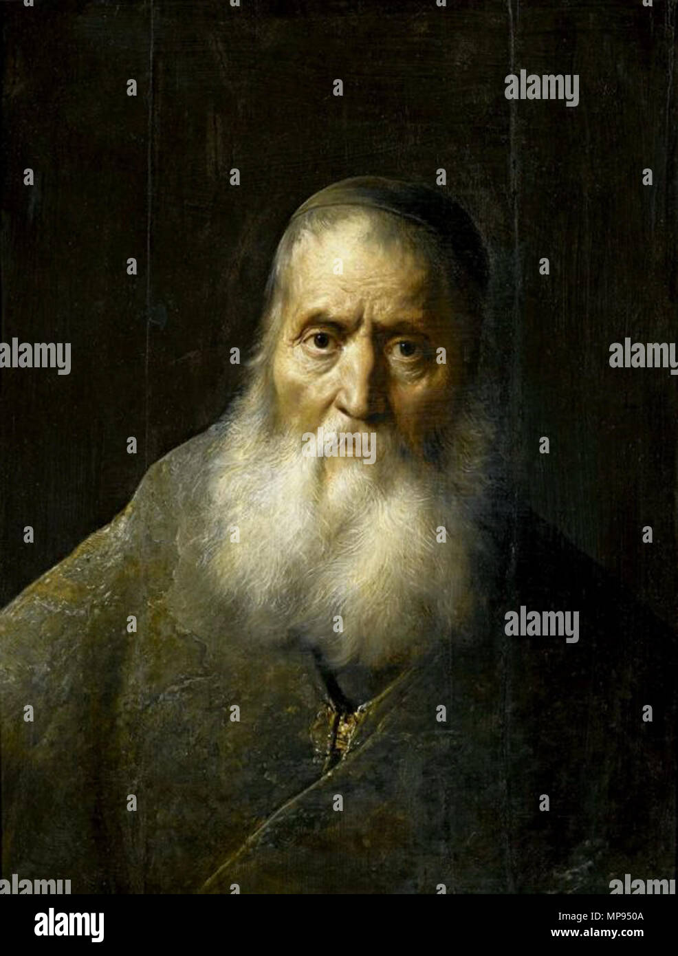 An old man (Rabbi). circa 1630. 810 Lievens Old man Stock Photo - Alamy