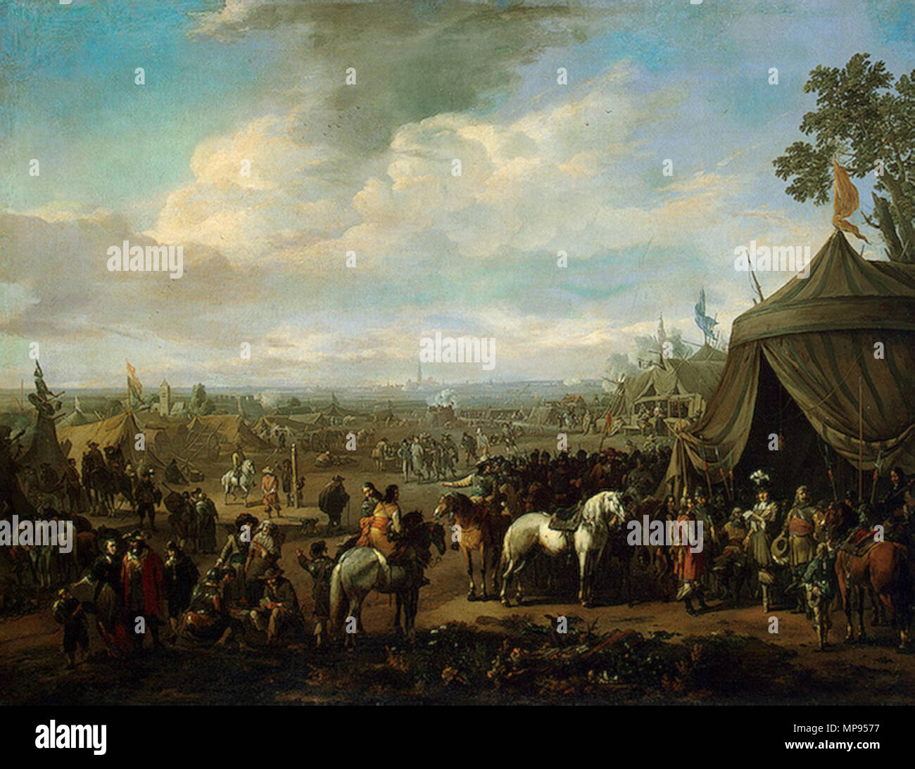 English: Flemish Town Sieged by the Spanish Soldiers circa 1674. 812 ...