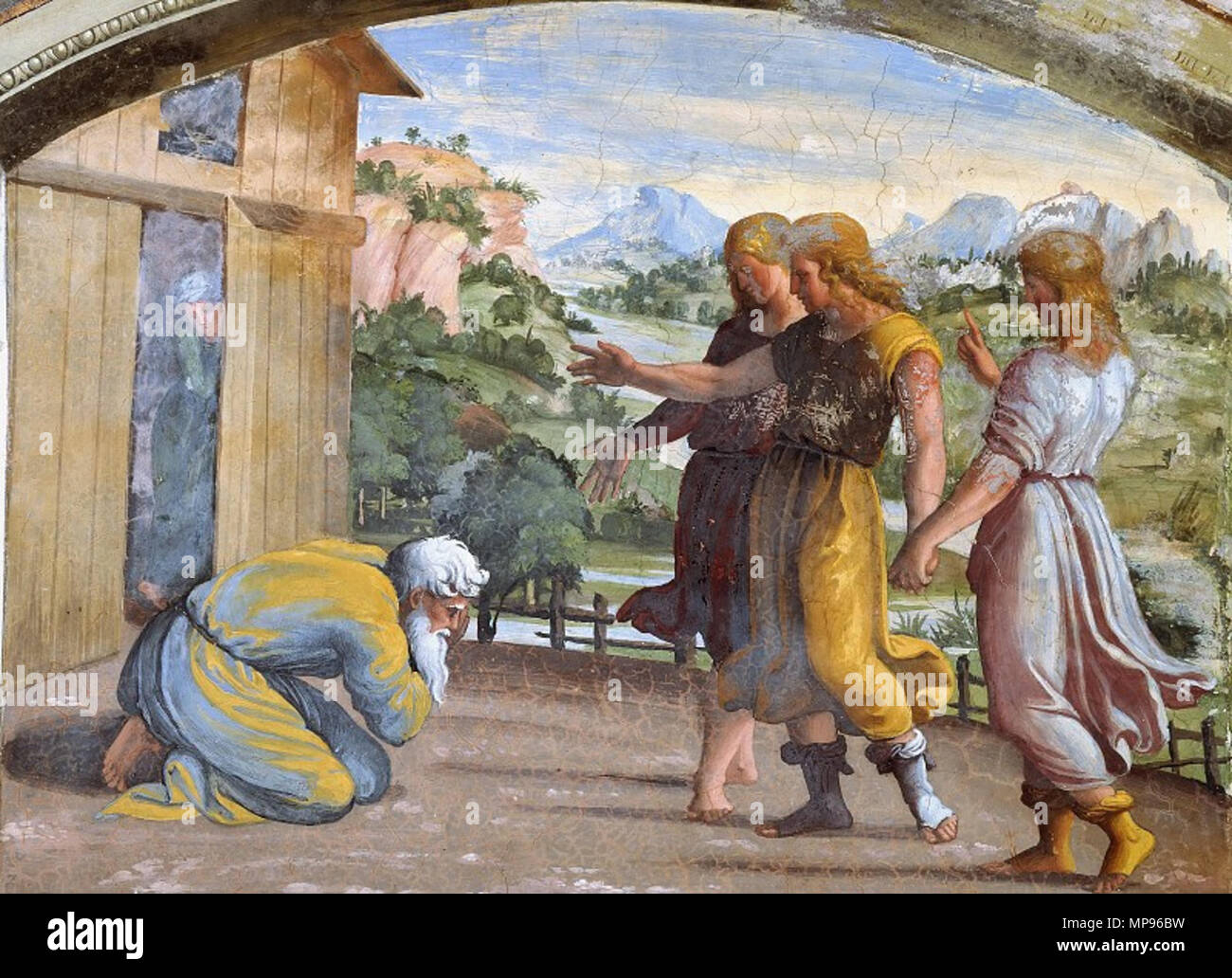 Abraham and the three men. RAFFAELLO Sanzio Decoration of the Loggia ...