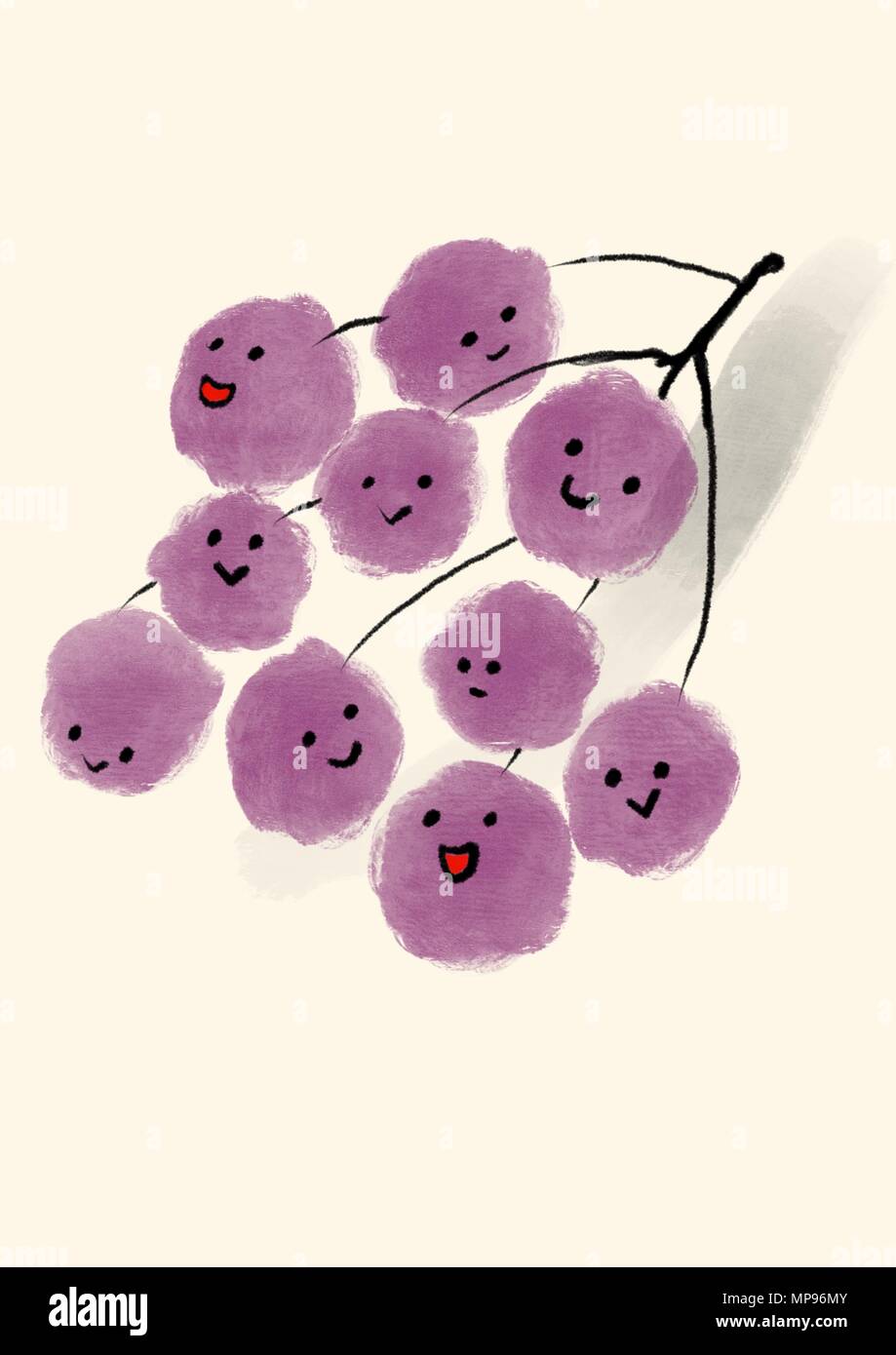 a cute anthropomorphic grapes creature ideal for use on webpages ...