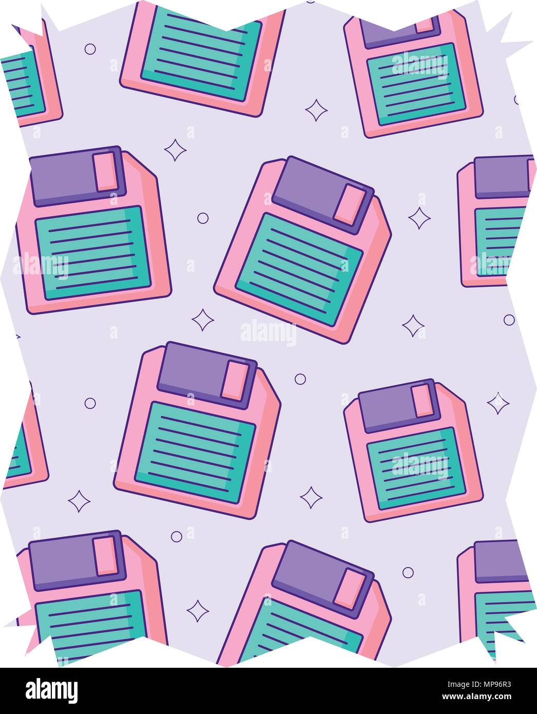 abstract frame with diskette pattern over white background, vector ...