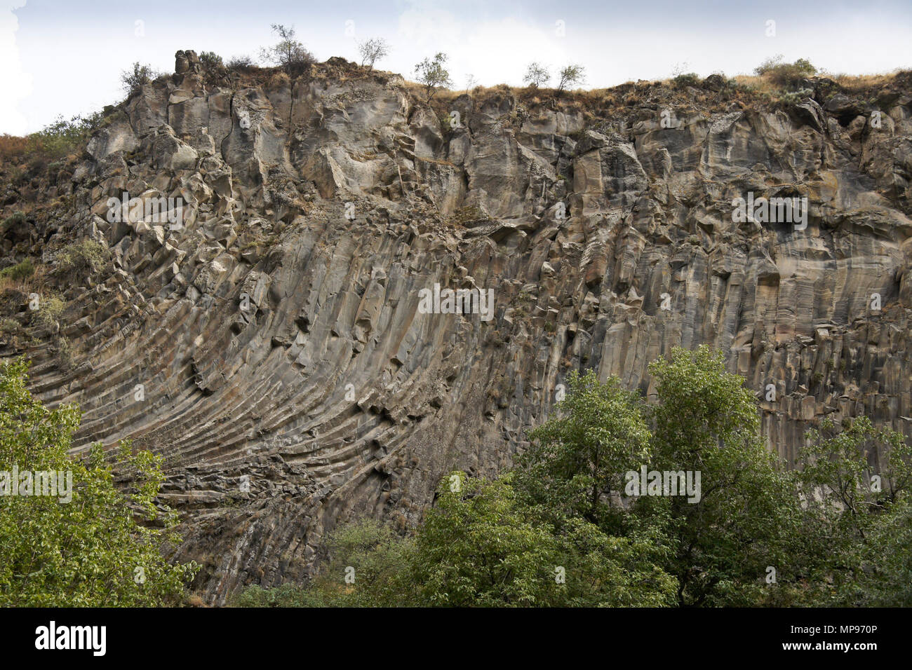 Geological formation of octagonal basalt columns in Garni Gorge called ...